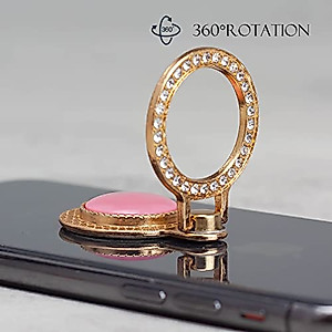 [2 Packs] Gemstones Glitter Bling Bling Phone Ring Holder, Sparkle Phone Ring Grip Artificial Diamond Stand,Rhinestone Cell Finger Ring for Phones,Pad