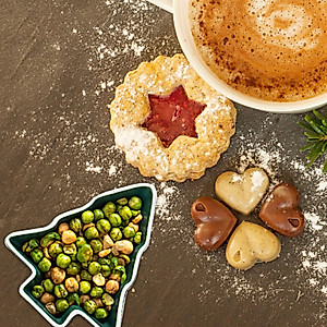 CALLARON Christmas Tree Shaped Plates 2pcs Ceramic Party Fruit Platter Christmas Appetizer Tray for Holiday Wedding Home Party Dessert Platter Porcelain Jewelry Plate