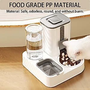 Automatic Cat Feeder with Food Dispener and Water Dispener,Big Capacity Gravity Automatic Pet Feeding & Watering Dispenser Supplies for Small Dog and All Types of Cats.