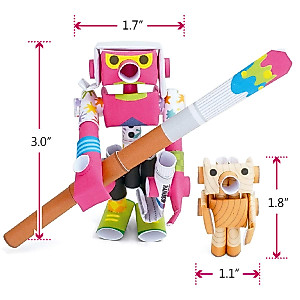 PIPEROID Andy & Pino Art Prodigy & Wooden Doll - Japanese 3D Paper Puzzle DIY Robot kit for Kids and Origami Kit for Adults
