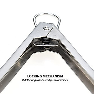 Premium 304 Stainless Steel Barbecue Turners Set, Heavy Duty Cooking Kitchen BBQ Tongs, 10" and 12"