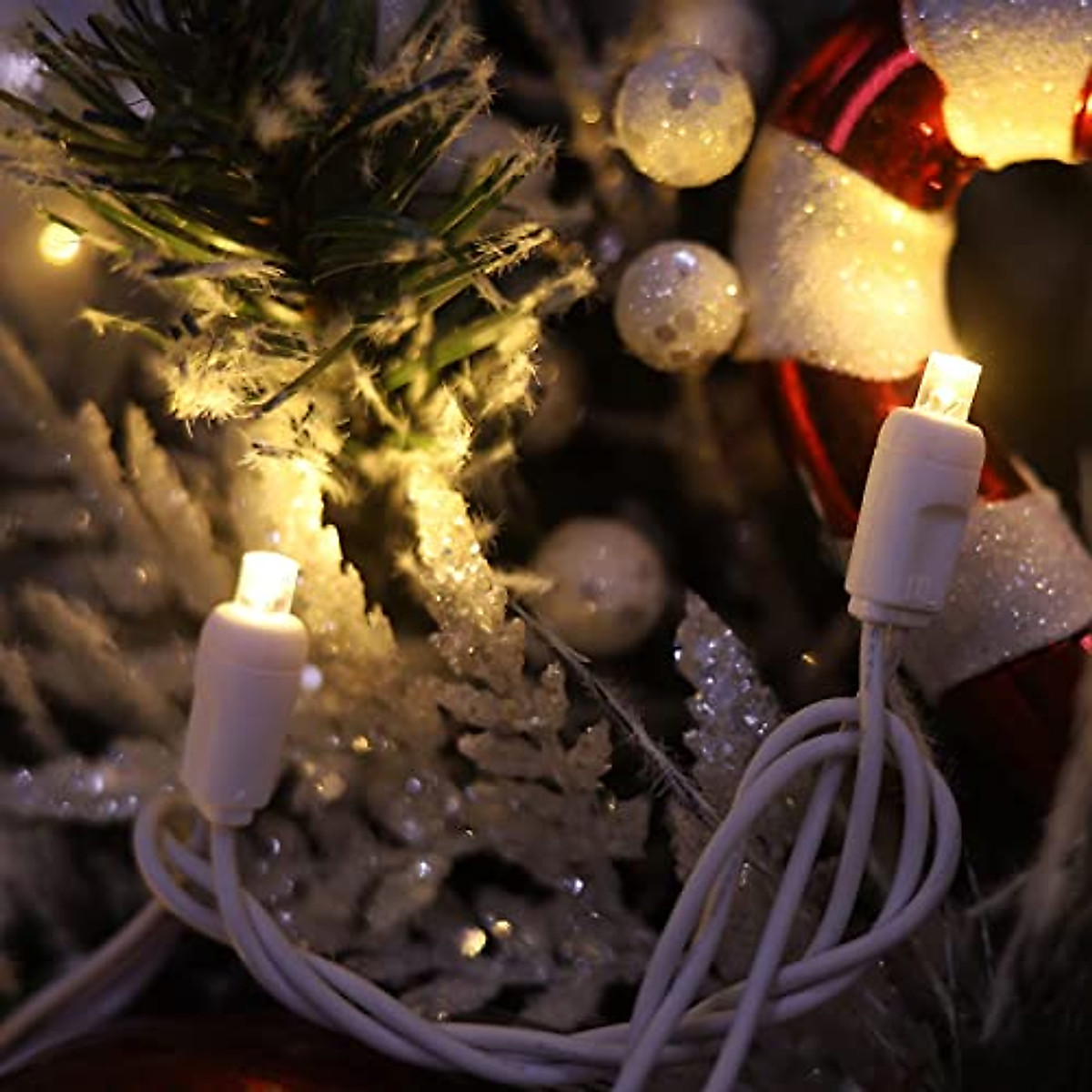 1001 LightSupply UL Certified White Wide Angle LED Christmas String Lights, 17Ft 50 LED Commercial Grade 5MM Christmas Light Set, Connectable String Light for Patio Garden Wedding Holiday (Warm White)