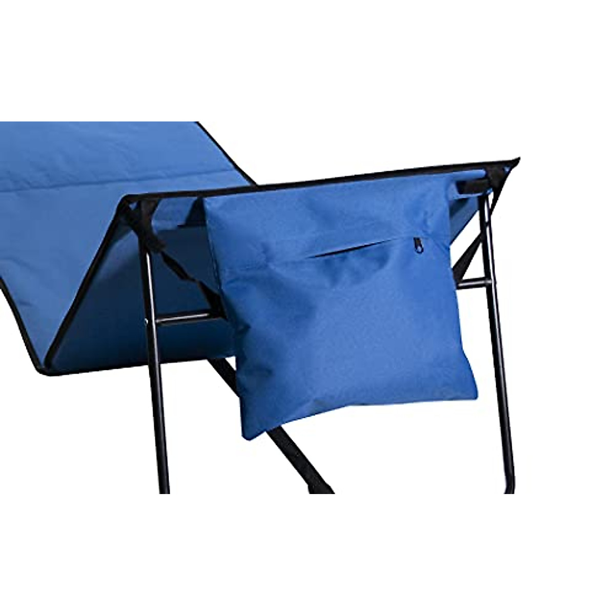 Eternal Living Beach & Lawn Lounge Chair Portable Reclining Lounger with Frame Foldable Mat, Set of 2 Blue