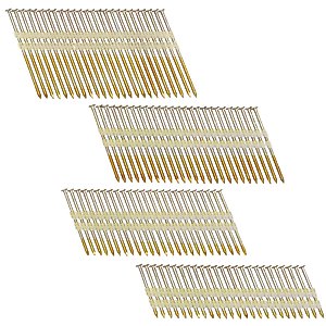 HW HAMWOO Framing Nails,21°Round Head Nail Pack,1000-Pack (2"- 250Pcs,2-1/2"- 250Pcs,3"- 250Pcs, 3-1/2"- 250Pcs),Galvanized Nail,Ring Shank