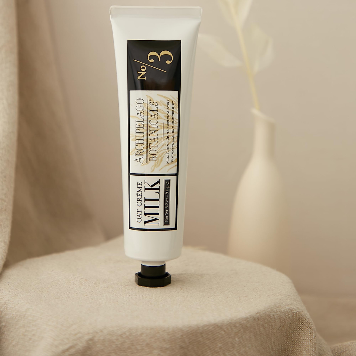 Archipelago Botanicals Oat Milk Hand Crème, Rich and Lightly Scented Hand Lotion for Dry Skin, Cuticles and Rough Spots, Premium Plant Extracts (3.2 oz)