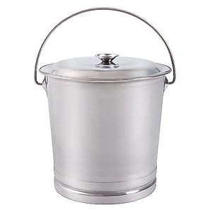 8.5Qt Milk Can Tote, Stainless Steel Milk Pail Bucket with Lid, and Open Lip Edge, Also Good for Compost