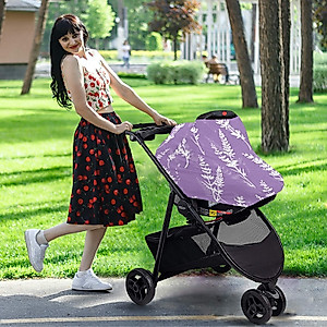 Nursing Cover Breastfeeding Scarf Lavender Flowers Purple- Baby Car Seat Covers, Stroller Cover, Carseat Canopy (2na7a)