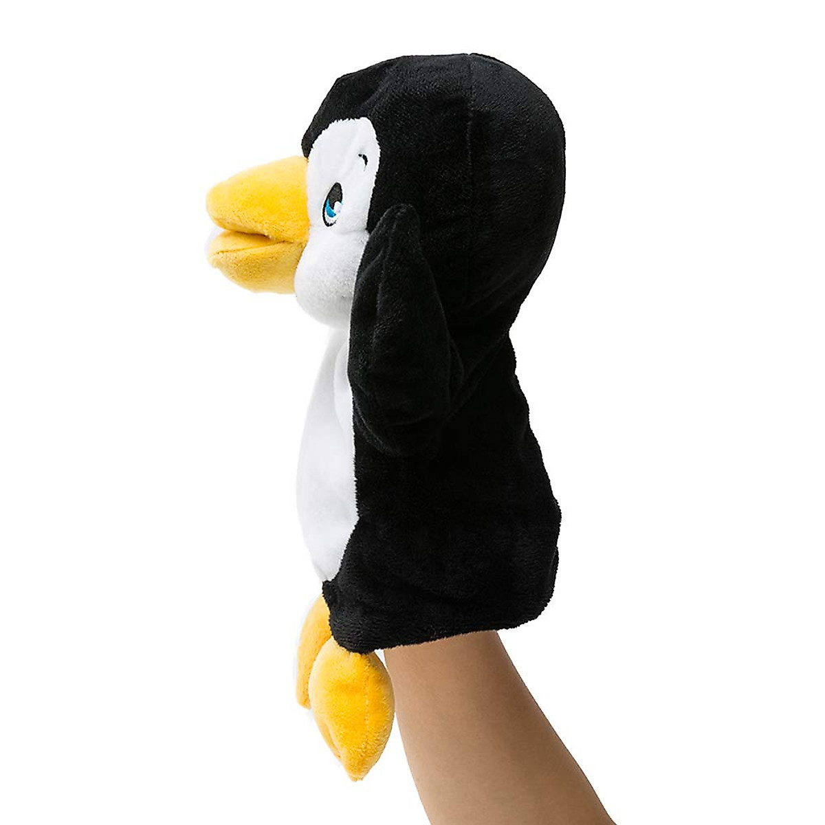 HollyHOME Plush Zoo Friends Hand Puppet Animal Puppet Penguin for Kids Storytime 14 Inches Black