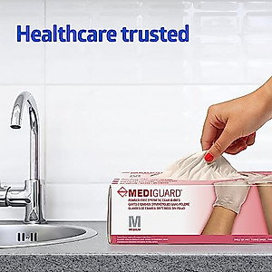 Medline MediGuard Vinyl Exam Gloves, 150 Count, Large, Powder Free, Disposable, Not Made with Natural Rubber Latex, All-purpose Medical Tasks
