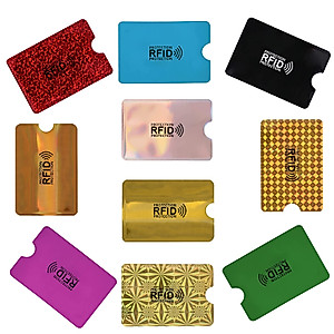 Shudyear Rfid Wallet Women Card Sleeves,Rfid Blocking Sleeves Card Holder,10pcs For Credit Card Protector Set Rfid Identity Card Protector Easily Into Your Wallet(colorful)
