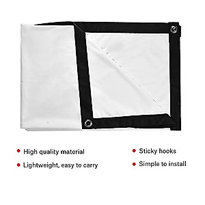 Eboxer 72inch HD Anti Crease Portable Projection Screen,Foldable Non Crease White Projector Curtain Projection Screen,for Wall/Bound onto a Frame,Support Double Sided Projection for Home/Open air
