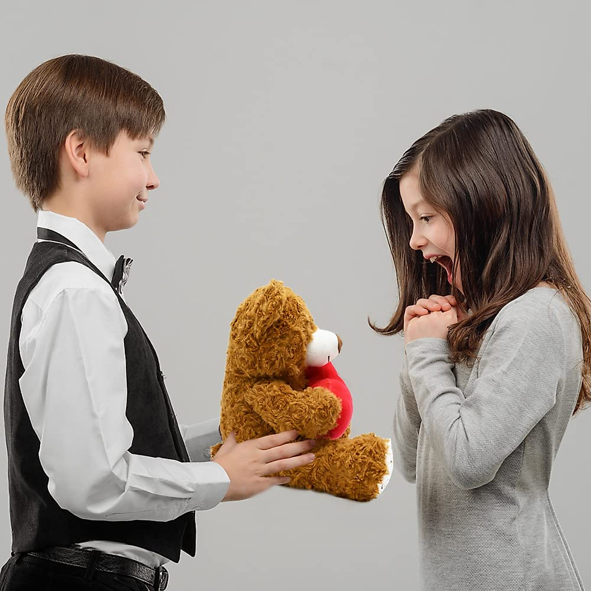 I Love You Teddy Bear, 14 Inch Teddy Bear Stuffed Animal with Red Heart, Plush Valentines Day Bear Gift for Kids, Girlfriend, Boyfriend, Best Friend, Valentines Anniversary Birthday Wedding Gift