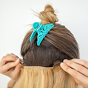 WILLBOND 30 Pieces 32 mm 9-teeth Hair Extension Clips (Light Brown) for Women Hair Extensions DIY