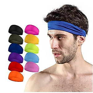 Mcolics Headbands for Men Women Sweat Hairbands Non Slip Breatheable Durable Hair Head Band Outdoor Sports Workout Yoga Basketball Running Cycling Jogging Fitness (Pink)