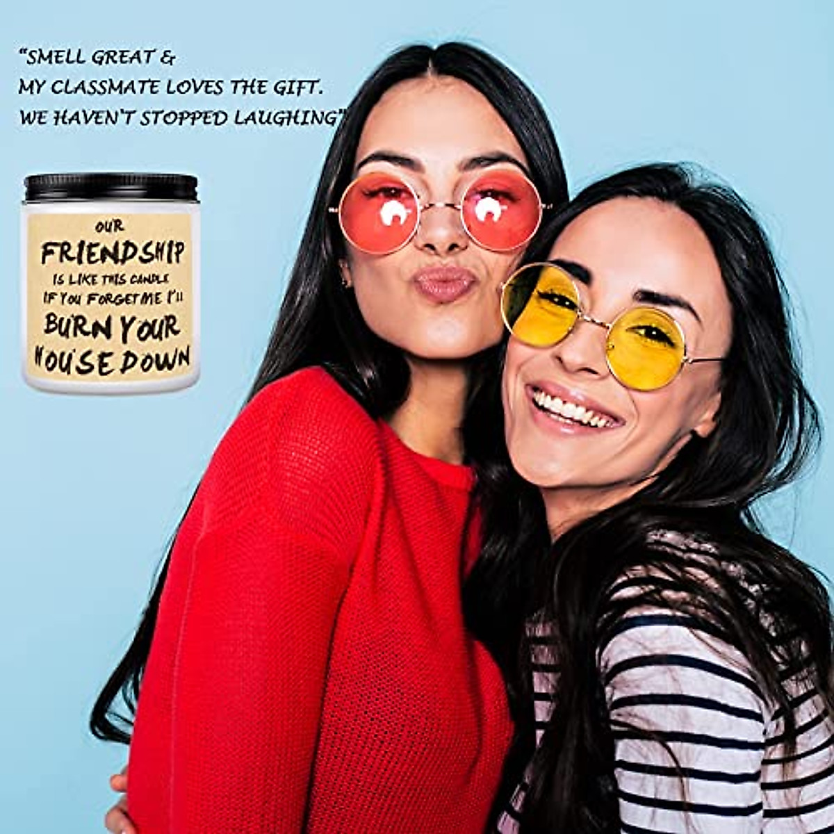 AharHora Funny Gifts for Best Friend, Humorous Scented Jar Candle Gifts for Friendship BFF Bestie Women Birthday Sister Female Going Away Moving Coworker