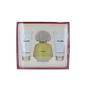 Flore By Carolina Herrera For Women. Set-eau De Parfum Spray 3.4 oz & Body Lotion 3.4 oz & Shower Gel 3.4 oz