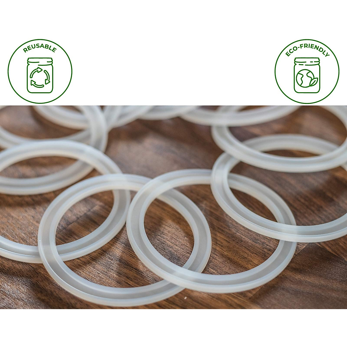 Platinum Silicone Sealing Rings Gaskets for Leak Proof Mason Jar Lids (10 Pack, Wide Mouth)