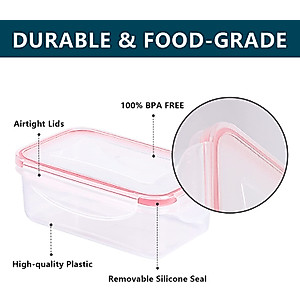Food Storage Containers with Lids Airtight 14 PCS, Plastic Food Containers for Pantry & Kitchen Organization, BPA Free, Leak Proof, Freezer & Microwave & Dishwasher Safe