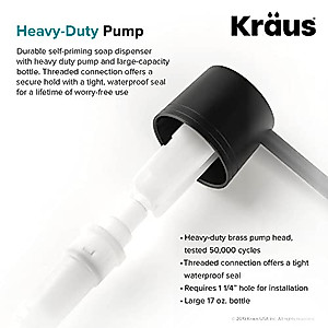 KRAUS Kitchen Soap and Lotion Dispenser in Matte Black, KSD-31MB