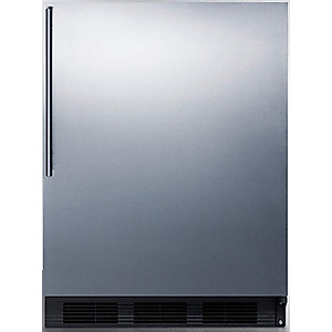 Summit Appliance CT663BKBISSHVADA ADA Compliant Built-in Undercounter Refrigerator-Freezer for Residential Use, Cycle Defrost with Stainless Steel Wrapped Door, Thin Handle and Black Cabinet
