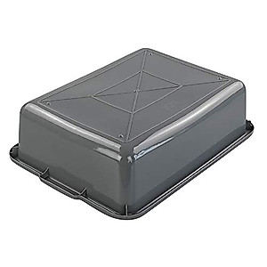 CadineUS 13 L Grey Plastic Tote Box Set of 4, Commercial Bus Box Large Plastic Dish Bin