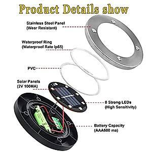 Solar Ground Lights-Upgraded Solar Outdoor Lights Waterproof,Solar Garden Lights Waterproof Bright in-Ground Outdoor Landscape Lighting for Pathway Lawn Patio Yard Deck Walkway (12 Pack)