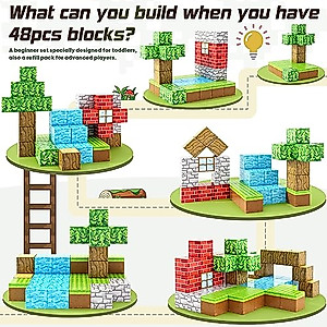 Magnetic Blocks-Build Mine Magnet World Set, Magnetic Toys for Boys & Girls Age 3-4 4-5 6-8, STEM Montessori Sensory Toys for Toddlers Gifts for 3+ Years Old Girls Boys, Fidget Cubes Construction Toys