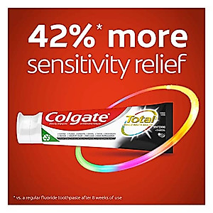 Colgate Total Whitening + Charcoal Toothpaste, 10 Benefits Including Sensitivity Relief and Teeth Whitening Toothpaste, 4.8 oz Tube, 2 Pack