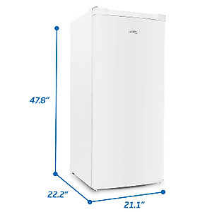 Commercial Cool Upright Freezer, Stand Up Freezer 5 Cu Ft with Reversible Door, White