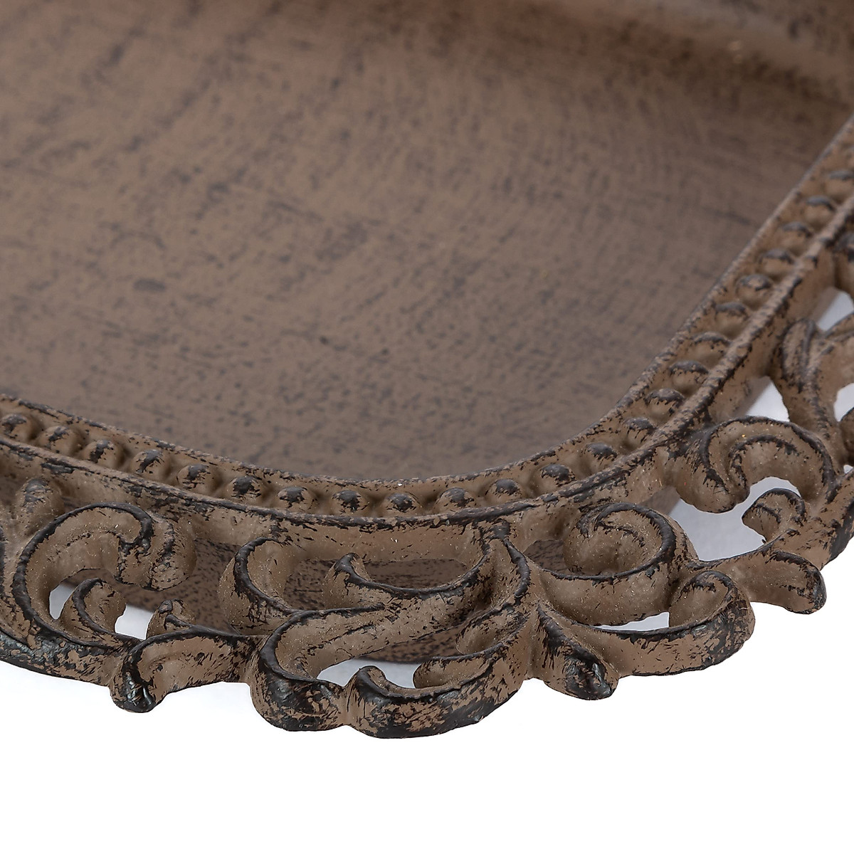 Cream Ceramic Butter Dish with Metal Work in Acanthus Leaf Design