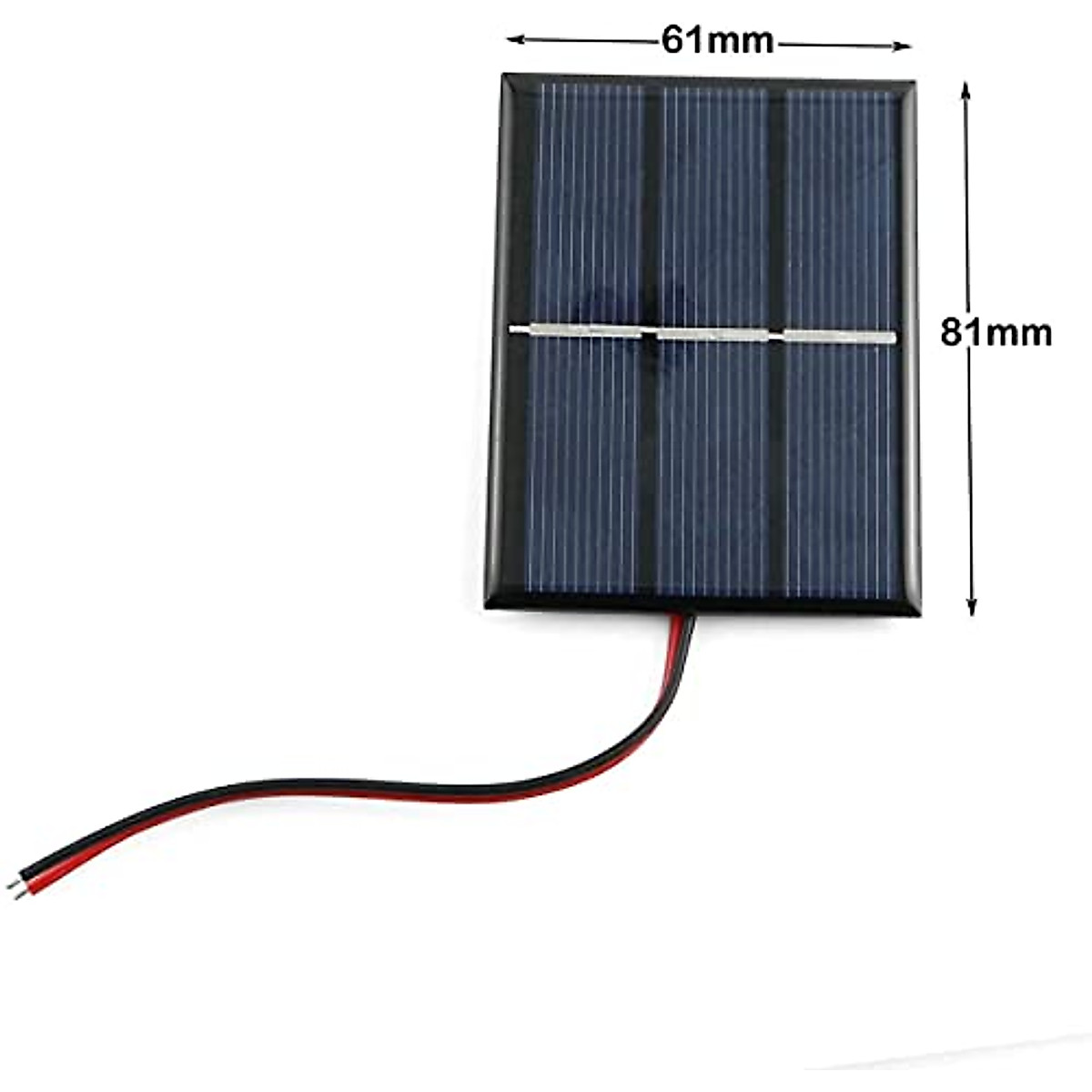 Longdex 1-Pack Solar Panel 0.65W 1.5V Mini Solar System DIY for Battery Cell Phone Chargers Portable 60803mm Mini Solar Cell with Wire