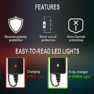 Lancer Tactical Airsoft RC Battery Charger for 9.6V (8S) NiMH/NiCd Battery Packs, 12V 400mA AC Plug Charger w/Standard Tamiya Connector