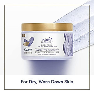 Dove Body Love Body Polish Night Recovery 3 Count for Dry, Worn-Down Skin, Body Scrub with Retinol and Botanical Oils for Silky, Smooth Skin 12 oz