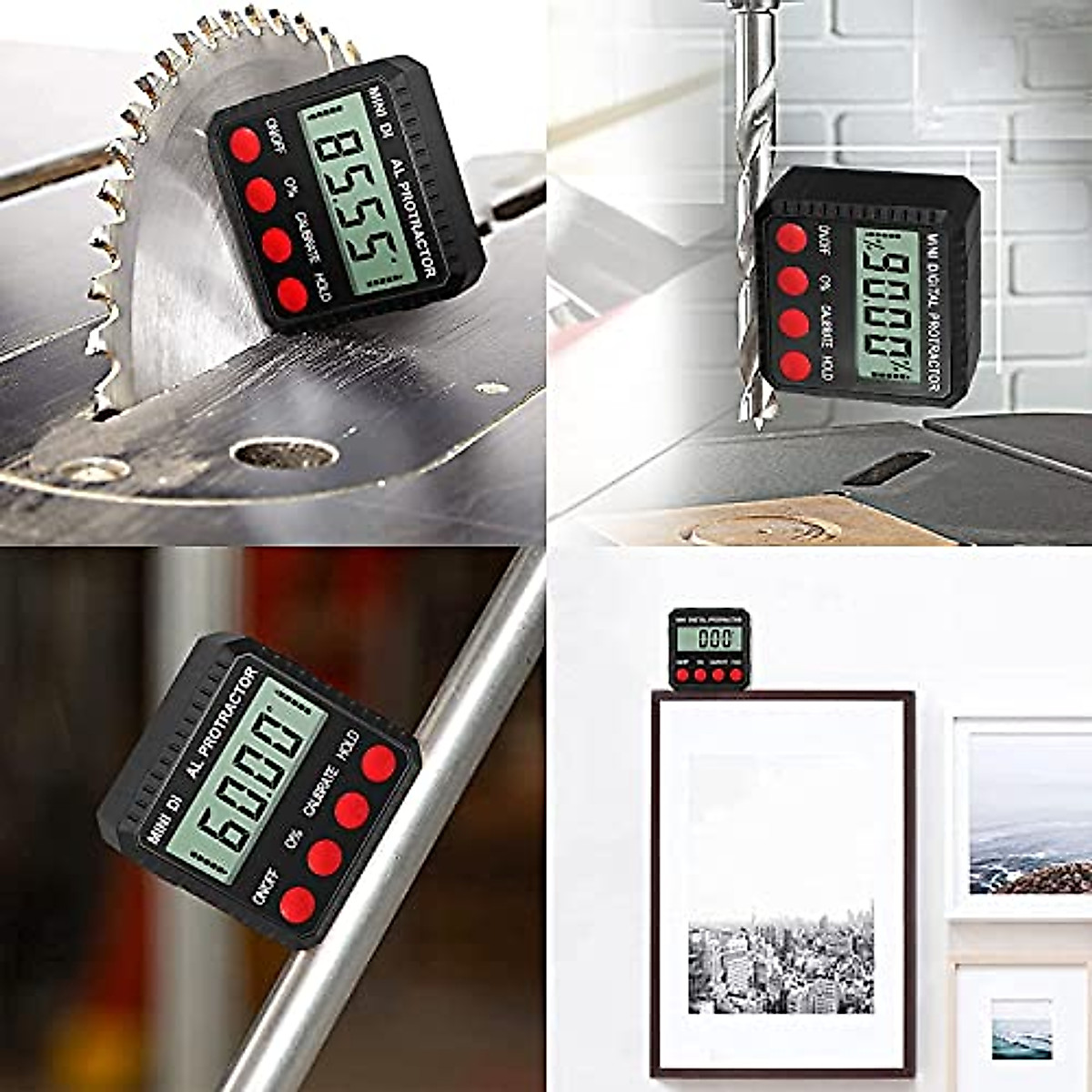 2-in-1 Angle Finder Protractor with Miter Calculator, XUNTOP 0~230° 400mm Digital Torpedo Level Angle Finder Gauge Meter IP54 Protected Electronic Bubble Inclinometer