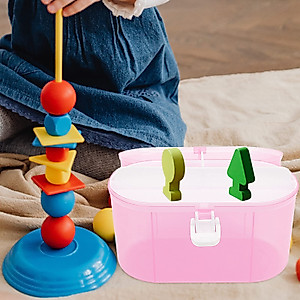 Zerodeko Box Double Layer Suitcase Desk Gadgets Suitcase for Sewing Basket Toys for Office Carrying Cases Kids Suitcase Art Bins Storage Containers Kid Toys Crafts Plastic Foldable Travel