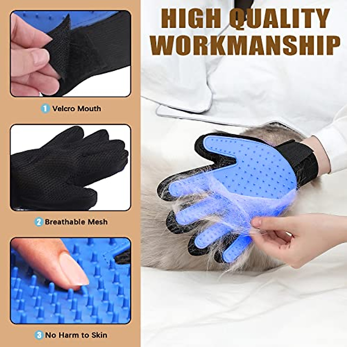 Wokape 5Pcs Horse Care Tool Kit, Horseshoe Brush Reversible Stainless Steel Brush, Hairy Pet Care Tools for Shedding Grooming Horses Dogs Cattle Cats