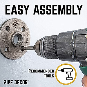 PIPE DECOR DIY Tee-Shaped Wall Hook Kit (2 Pack), Heavy Duty Industrial Coat Hooks, Wall Hooks for Kitchen or Hallway