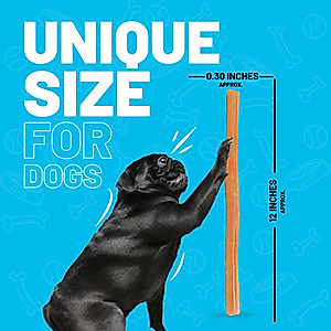 Sitka Farms Bully Sticks Slim 12 inch - 10 Count - Bully Sticks for Dogs - All Natural Long Lasting Dental Treats for Large Medium and Small Dogs, Collagen Chews for Dogs