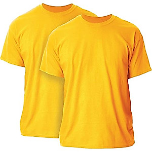 Gildan Adult Ultra Cotton T-Shirt, Style G2000, Multipack, Gold (2-Pack), Small