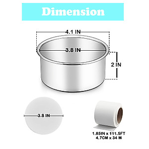 TeamFar 4 Inch Cake Pans, Stainless Steel 4 PCS Small Round Cake Pan Set for Baking Roasting, Non-Toxic & Sturdy, Non-Stick & Heat-Resistant, Dishwasher Safe
