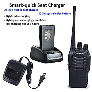 Baofeng BF-888S walkie Talkie, 2-Pack Long Range Ham Two-Way Radio with Earpiece UHF 400-470Mhz Interphone for Hiking Camping, Charger and Battery Included