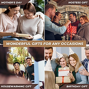 JABIHOME Natural Wooden Spoons and Forks Set of 6, Easter Gifts for Mom, Salad Tongs for Serving, Cooking Kitchen Utensils, Kitchen Gifts for Mom, Gifts for Women, Happy New Year Gifts