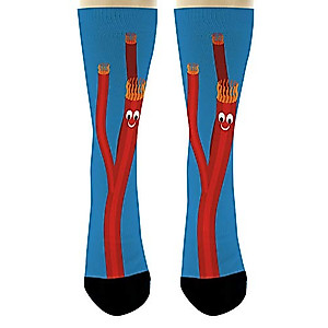 ThisWear Humorous Gifts Wacky Waving Inflatable Dancing Tube Man Funny Crew Socks 1-Pair Novelty Crew Socks