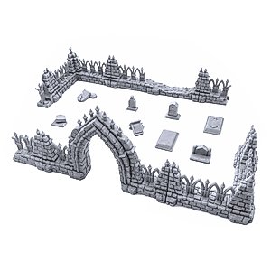 Cemetery Ruins Bundle by Terrain4Print, 3D Printed Tabletop RPG Scenery and Wargame Terrain for 28mm Miniatures