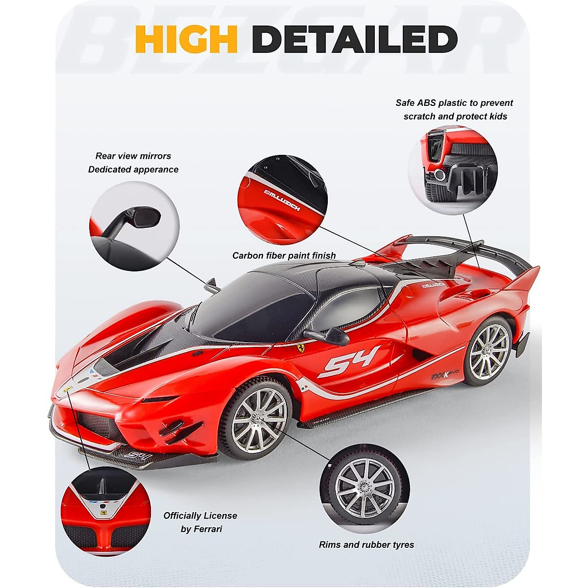 100 CLASSIC Officially Licensed RC Car Ferrari LaFerrari FXX K EVO Remote Control RC Car Series 1:24 Scale Full Function Electric Sport Racing Hobby Toy Car 79300RD