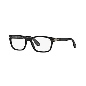 Persol PO3012V Square Prescription Eyewear Frames, Matte Black/Demo Lens, 54 mm