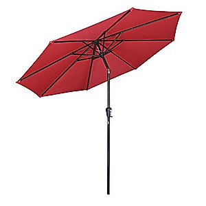 Yescom 10Ft UV50+ Aluminum Outdoor Table Patio Umbrella with Crank Tilt 3000PA Sunshade Deck Yard Garden Pool Balcony