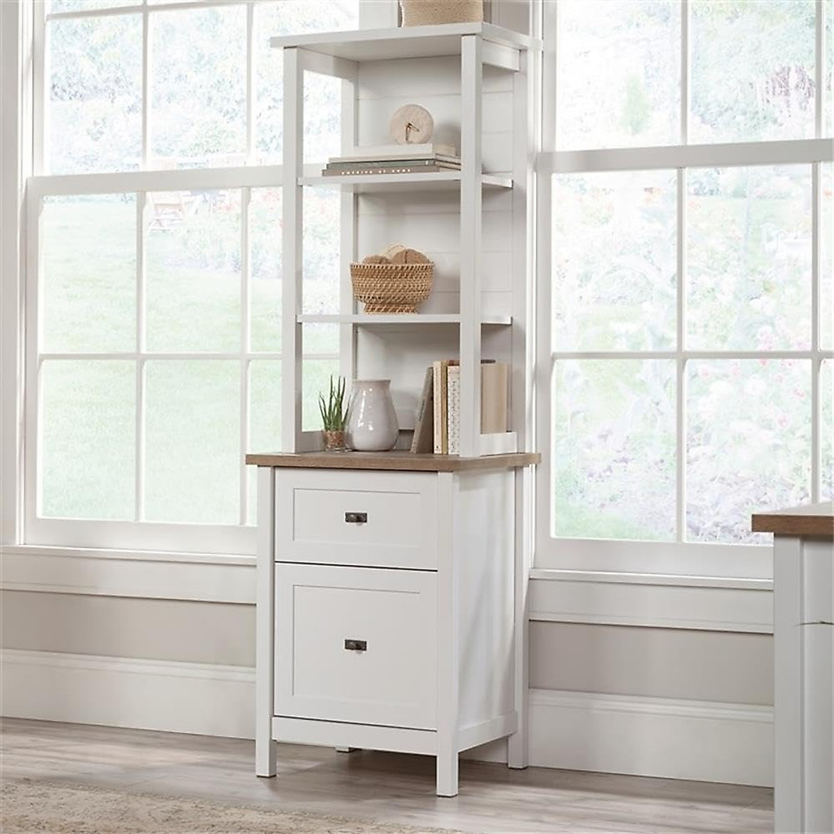 Sauder Cottage Road Engineered Wood Storage Tower in White Finish
