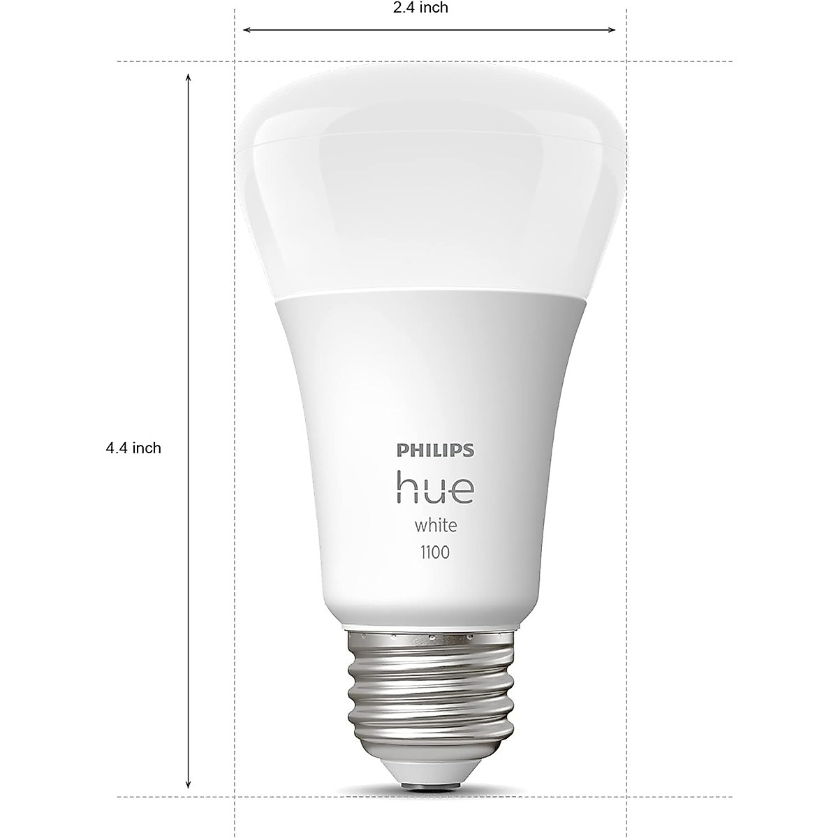 Philips Hue White A19 Medium Lumen Smart Bulb, 1100 Lumens, Bluetooth & Zigbee Compatible (Hue Hub Optional), Works with Alexa & Google Assistant, A Certified for Humans Device, 1 Bulb