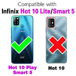 Asuwish Phone Case for Infinix Smart 5/Hot 10 Lite Wallet Cover with Tempered Glass Screen Protector and Leather Flip Credit Card Holder Stand Flower Folio Purse Cell Accessories X657B Women Men Blue